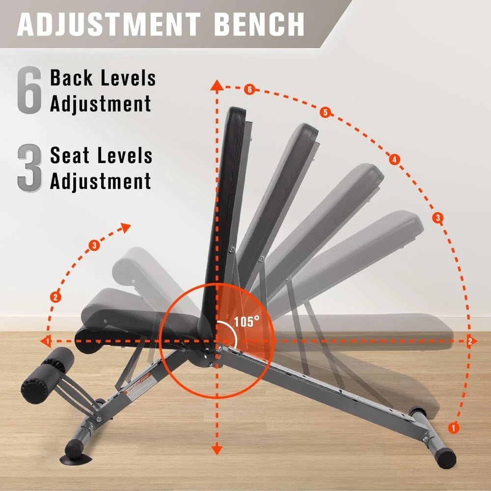 Adjustable/Foldable Utility Weight Bench for Home Gym – owens-gym