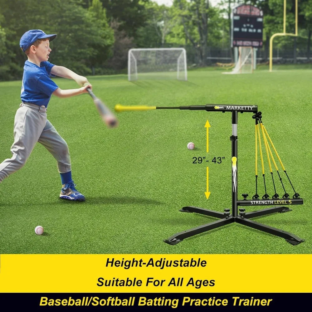 Baseball Hitting Trainer with 5 Tension Rope, – owens-gym