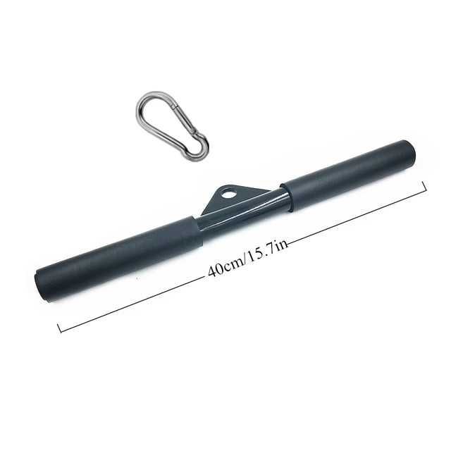Cable Machine Straight Bar with Rubber Handle Bicep LAT Pull Down ...